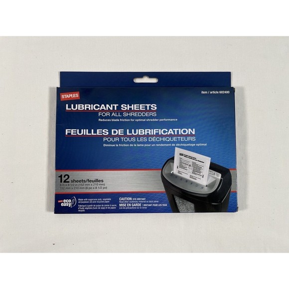 Office | New Staples Shredder Lubricant Sheets Works With All Paper ...